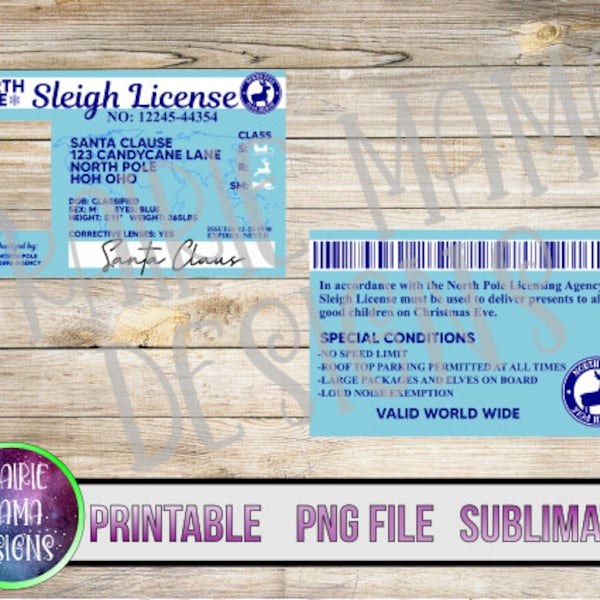Santa Drivers License Svg - Etsy