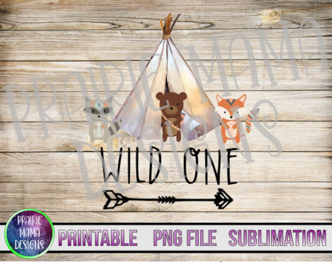 Wild One Digital File Digital Download 300 Dpi Water Colour Cute ...