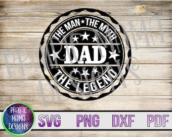 Dad the Veteran the Myth the Legend .svg .png .dxf for - Etsy