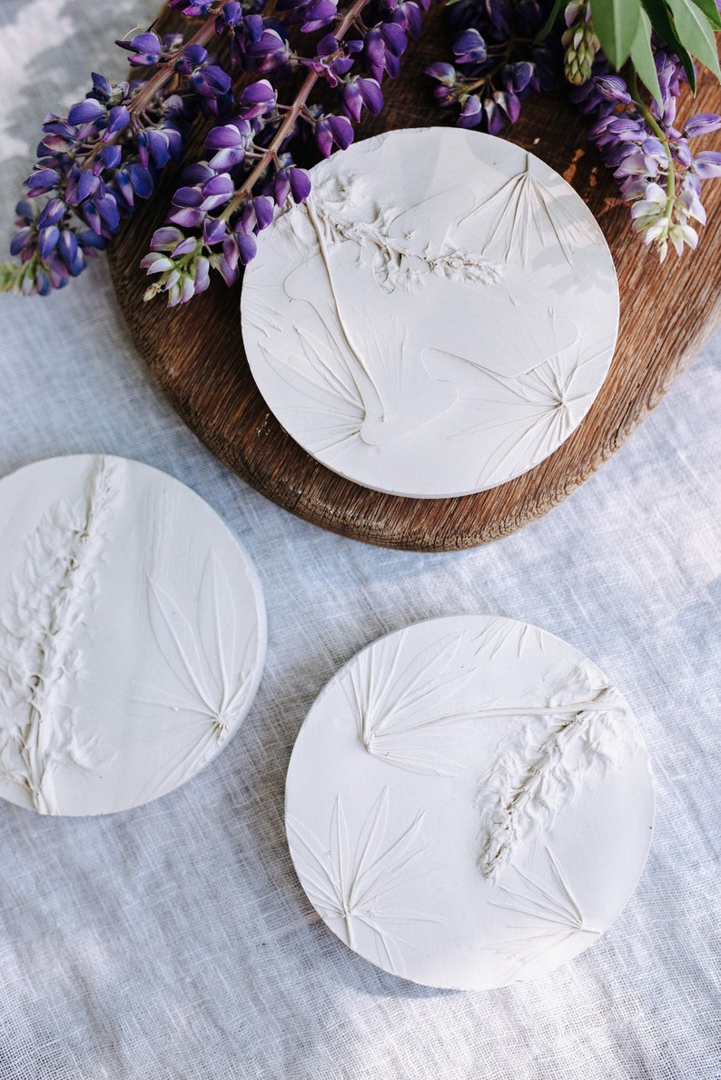 LUPIN Botanical bas-relief art Plaster cast Botanical art | Etsy