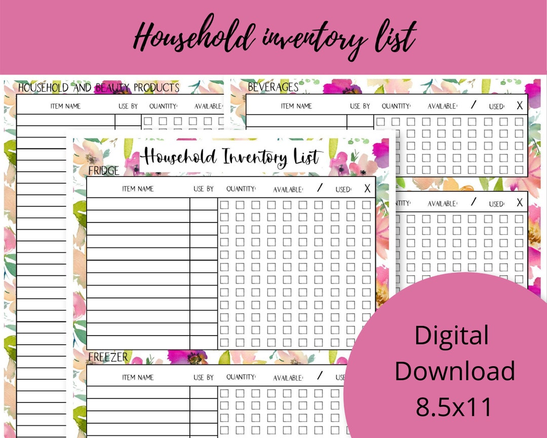 Household Inventory Tracker - Etsy
