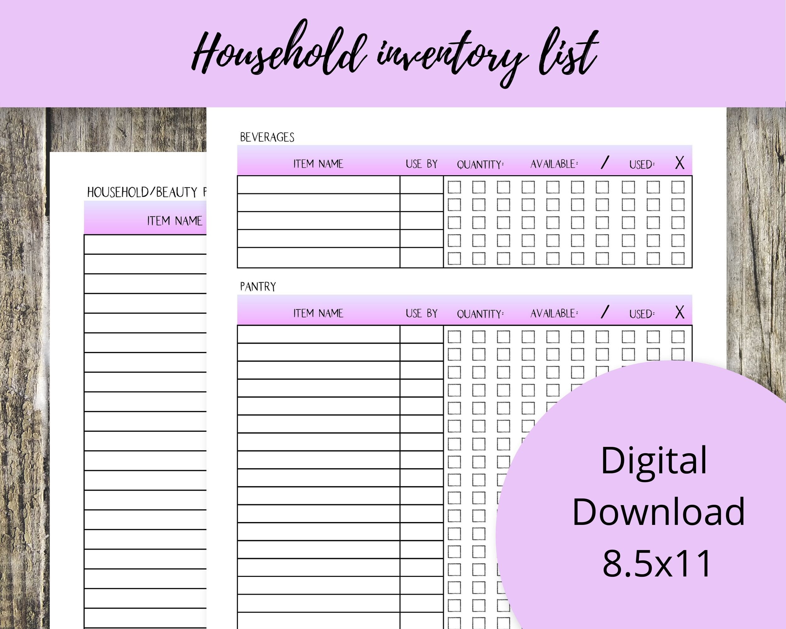 Household Inventory Tracker - Etsy