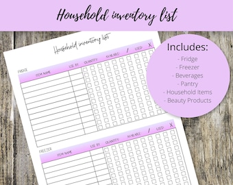 Inventory Tracker, Kitchen Inventory Editable, Freezer Inventory ...