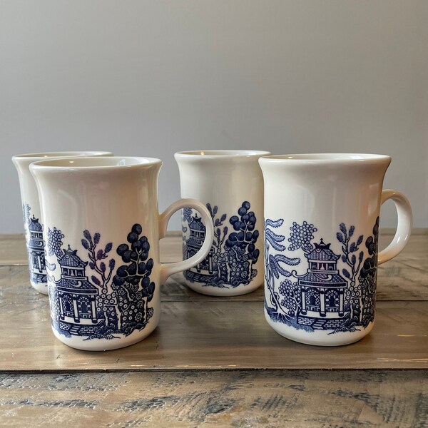 Blue Willow Mugs - Etsy