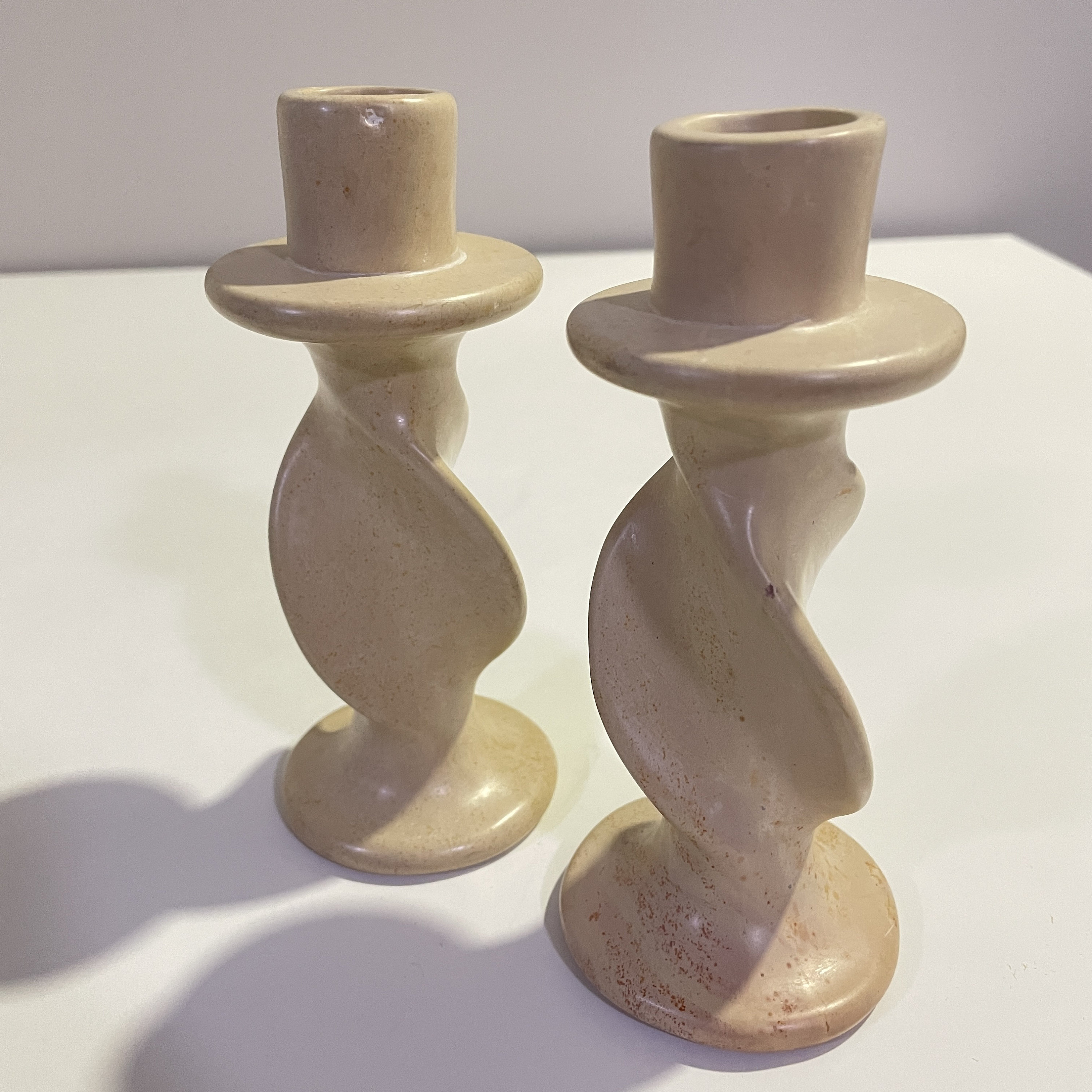 Candle Holders of Hand Carved Soapstone From Africa With Twists and ...