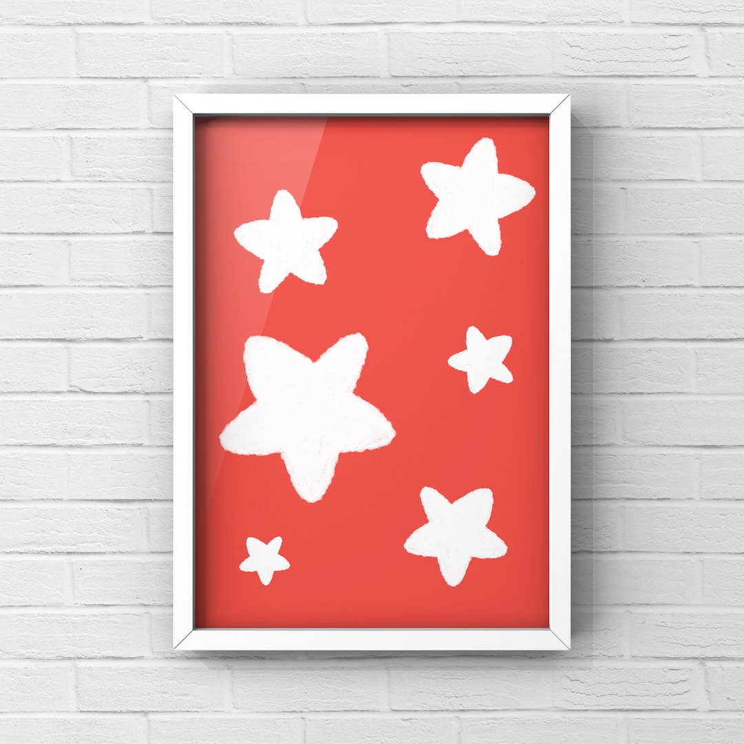 Red Multi Stars Digital Print | JPEG - Etsy