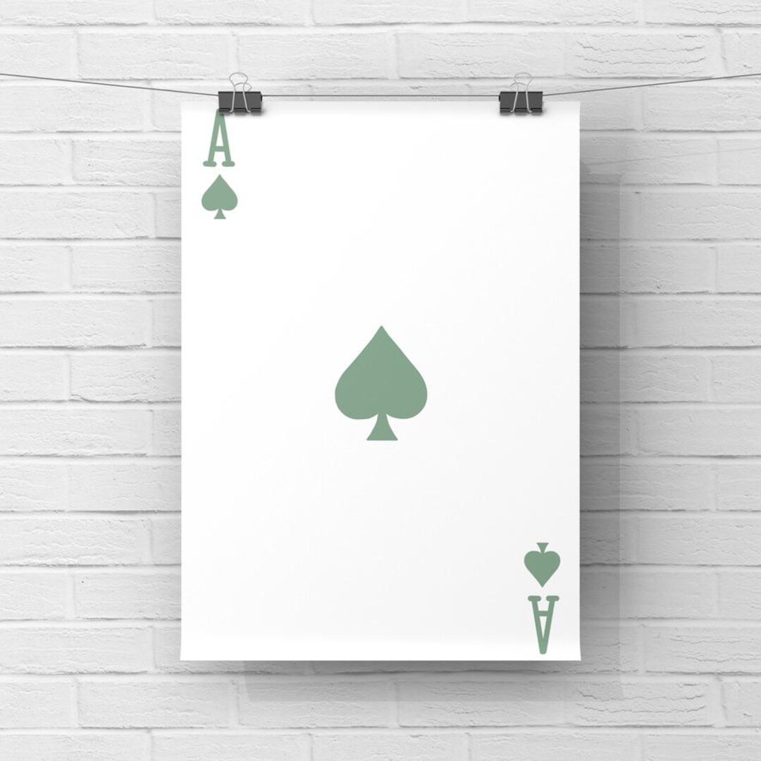 Green Ace Card Digital Print Digital Print | JPEG - Etsy
