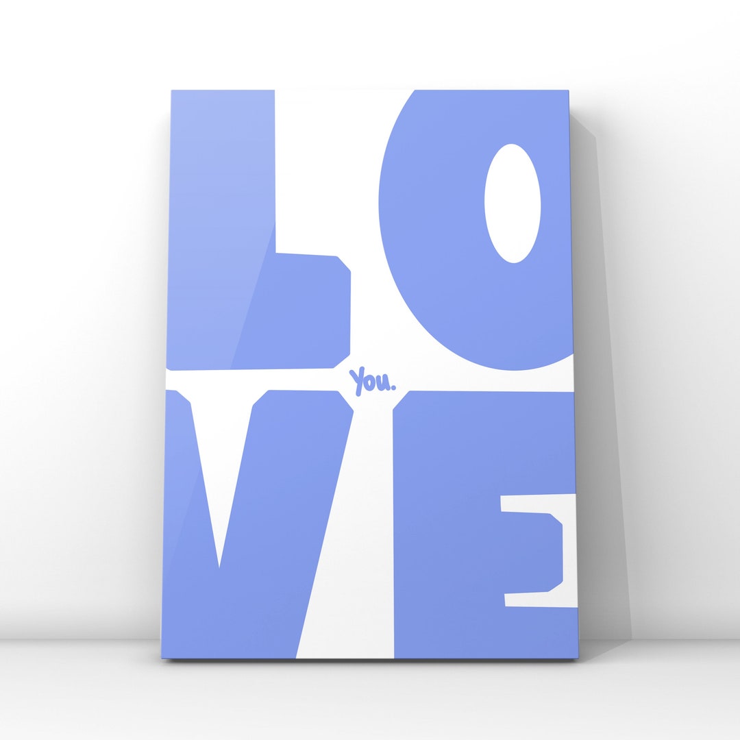 Blue “love You” Digital Print | JPEG - Etsy