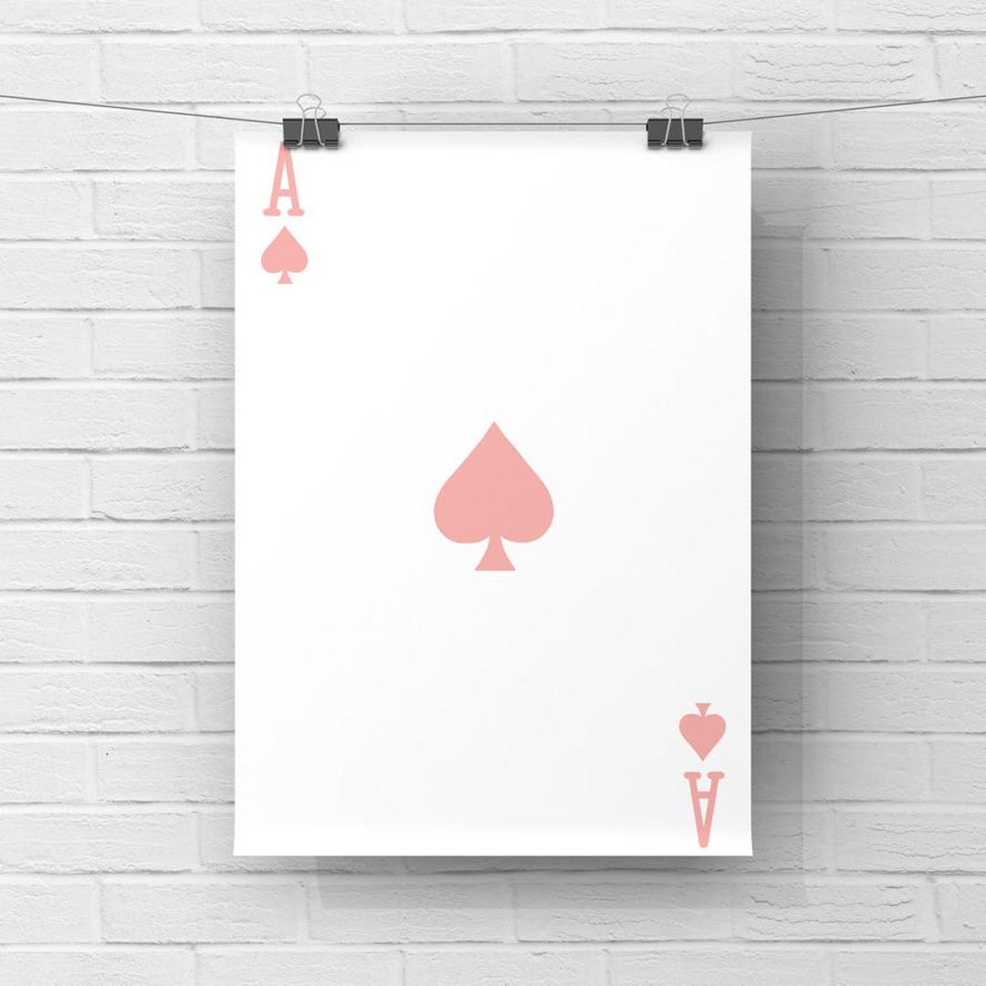 Pink Ace Card Digital Print | JPEG - Etsy