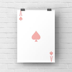 Pink Ace Card Digital Print | JPEG - Etsy
