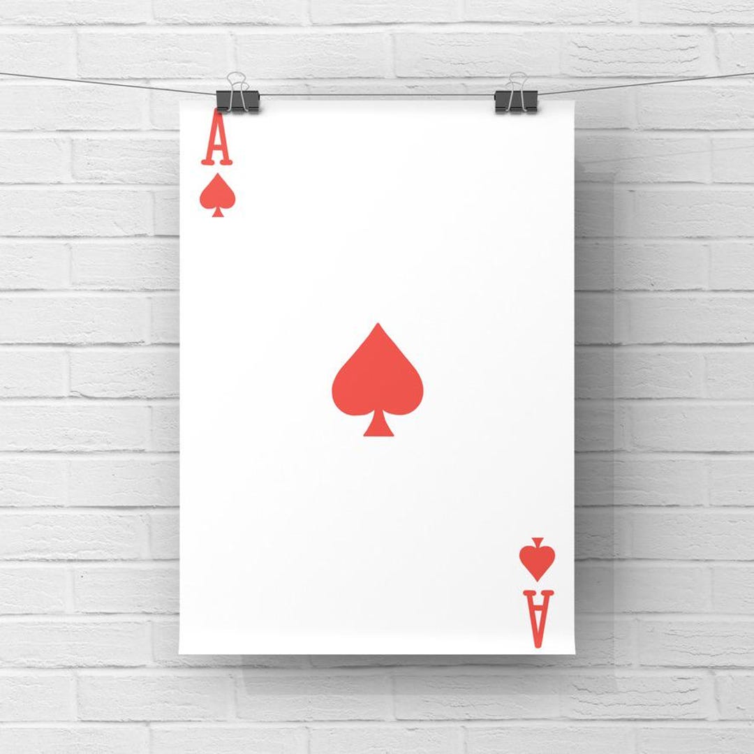Red Ace Card Digital Print | JPEG - Etsy