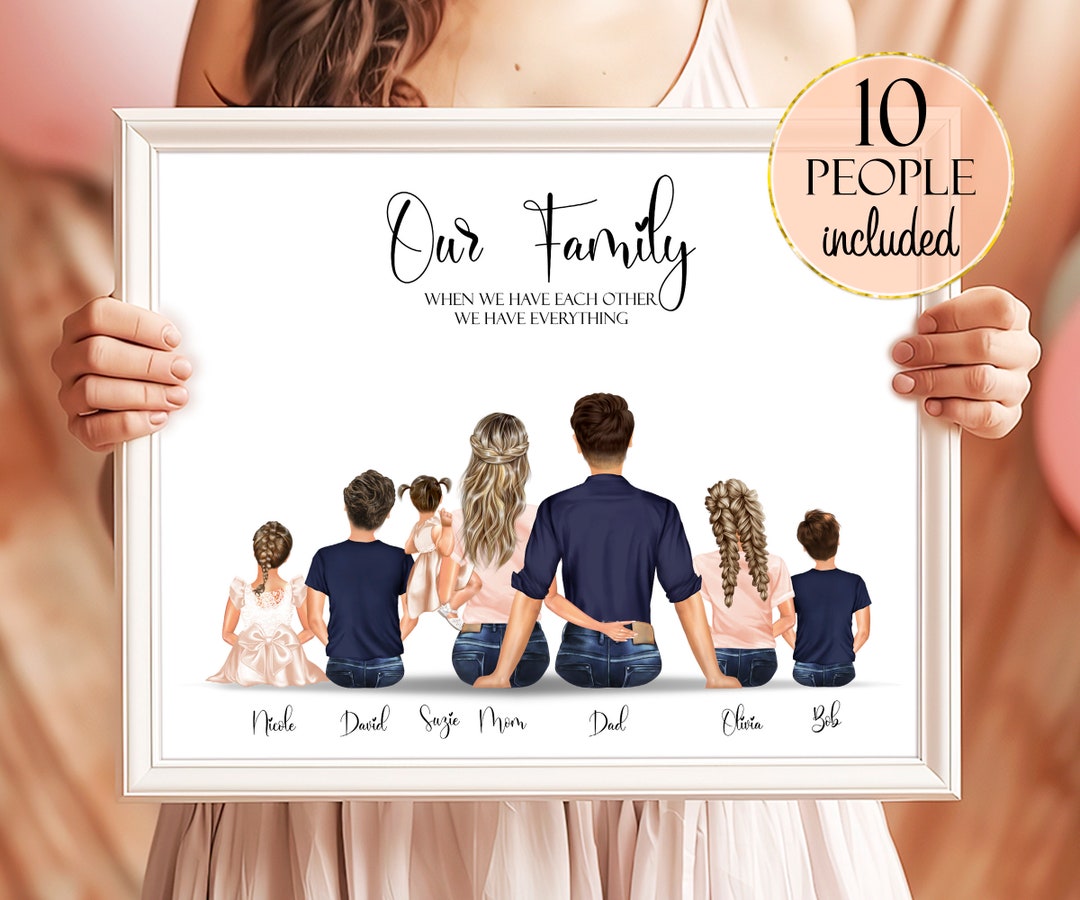 Personalized Family Gift Custom Family Portrait New Home Gift Family ...