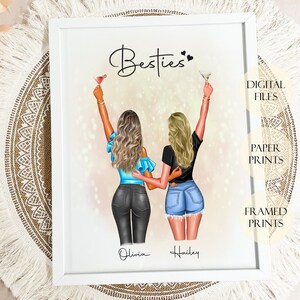 Best Friend Art Print Best Friend Wall Art Best Friend Gift - Etsy