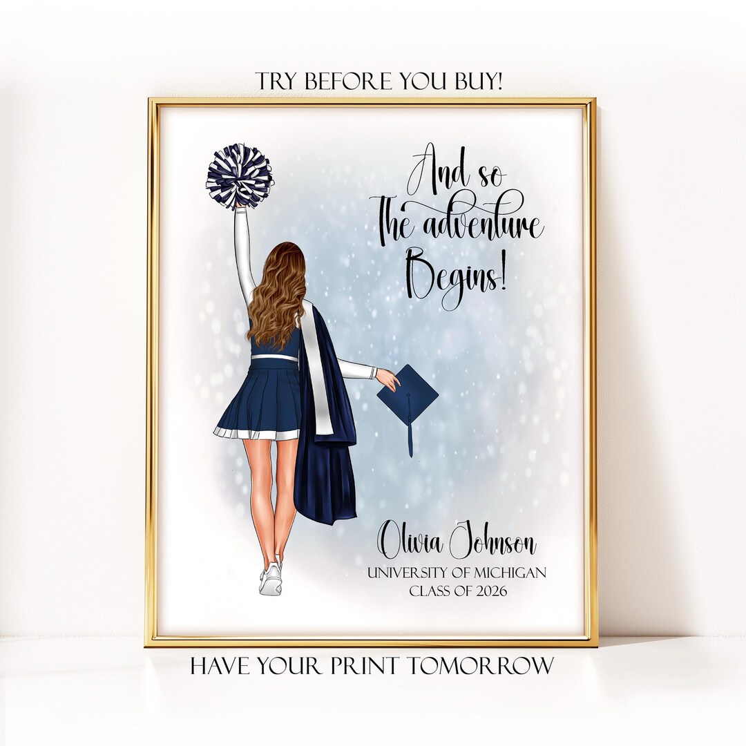 Personalized Cheerleader Graduation Print: Senior Cheer Gift - Etsy