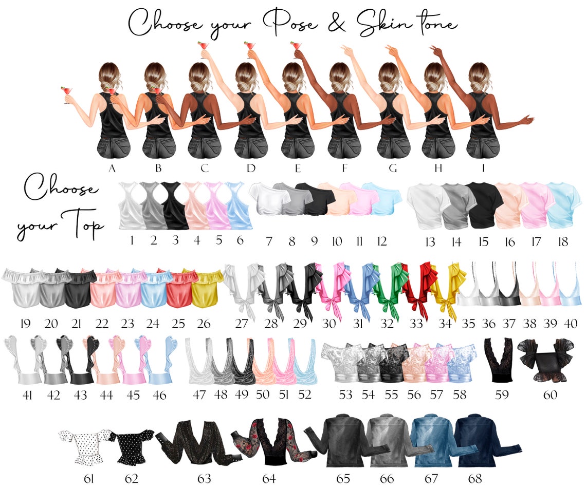 3 Best Friends Drawing Three Besties Print Friendship Poster 3 - Etsy