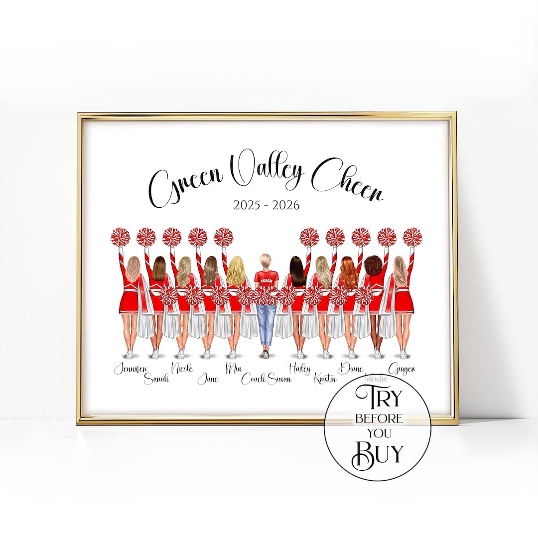 Cheer Gift Personalized Cheerleader Print Personalized Cheerleader Gift ...