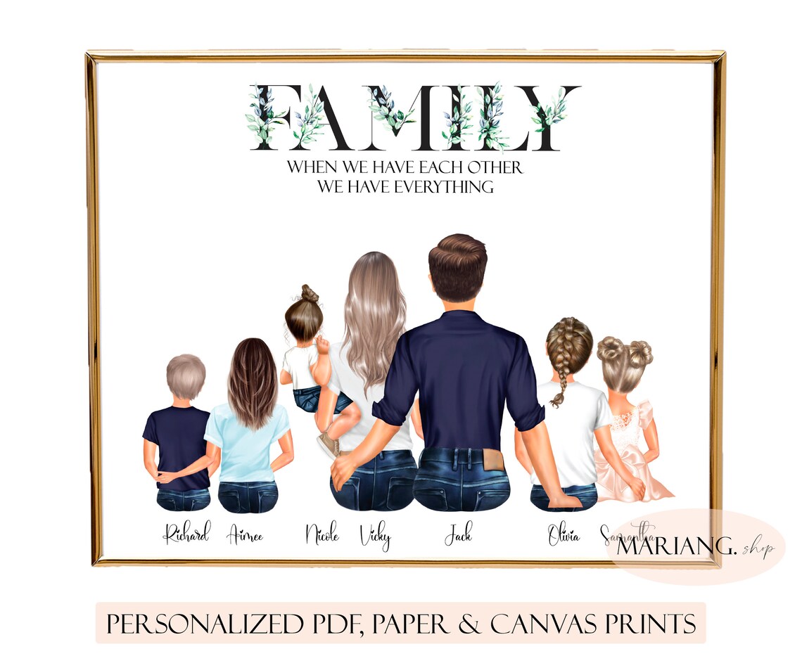 Personalized Family Portrait Custom Family Gift New Home Gift | Etsy