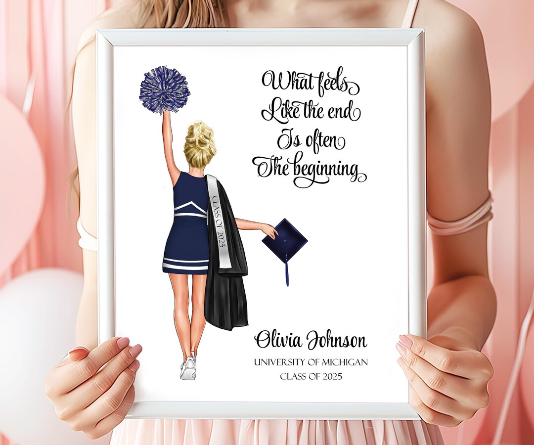 Personalized Cheer Print Custom Cheer Gift for Cheerleader Senior Gifts ...