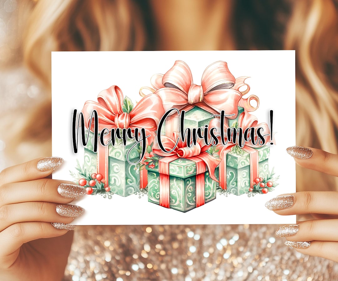 Xmas Cards Printable Watercolor X-mas Cards Print Christmas Gift Cards ...