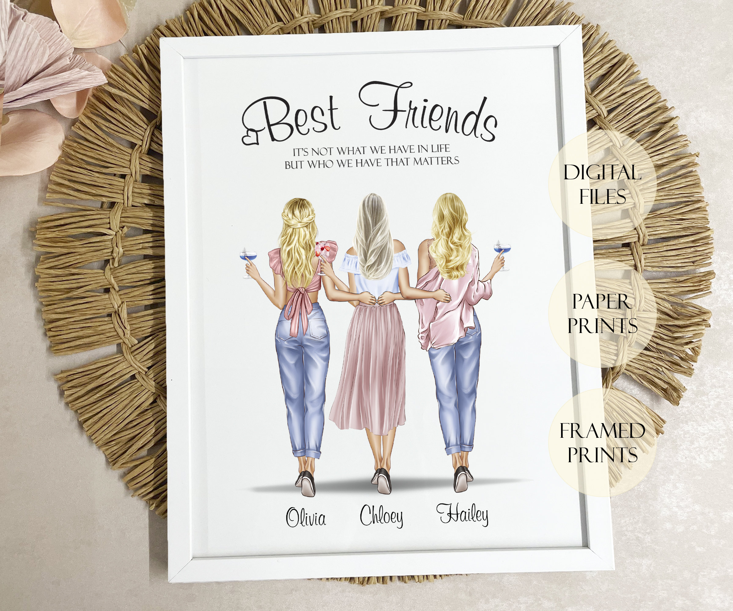 3 Best Friends Drawing