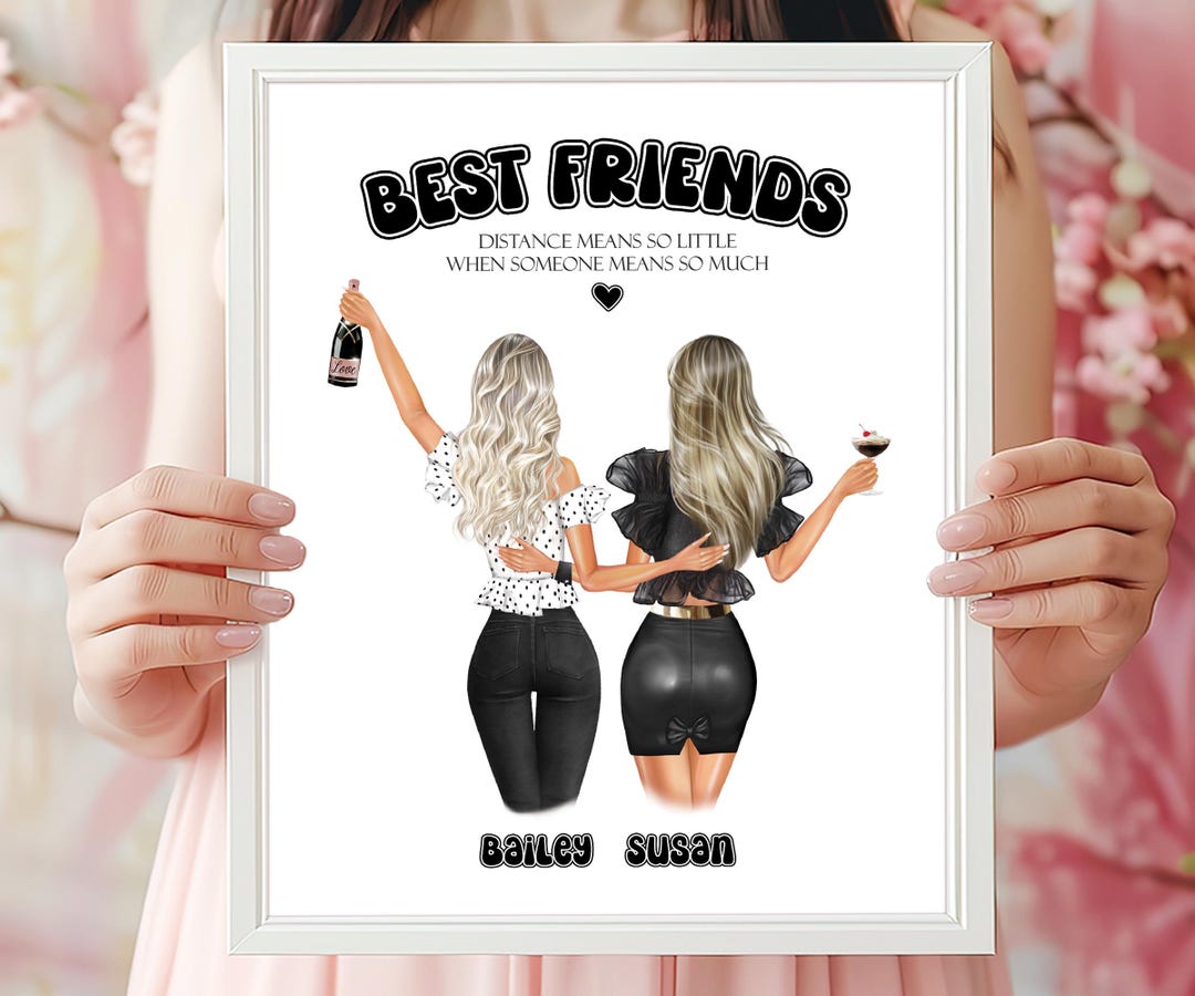 Best Friend Printable Wall Art Customized Best Friend Gift Personalized ...