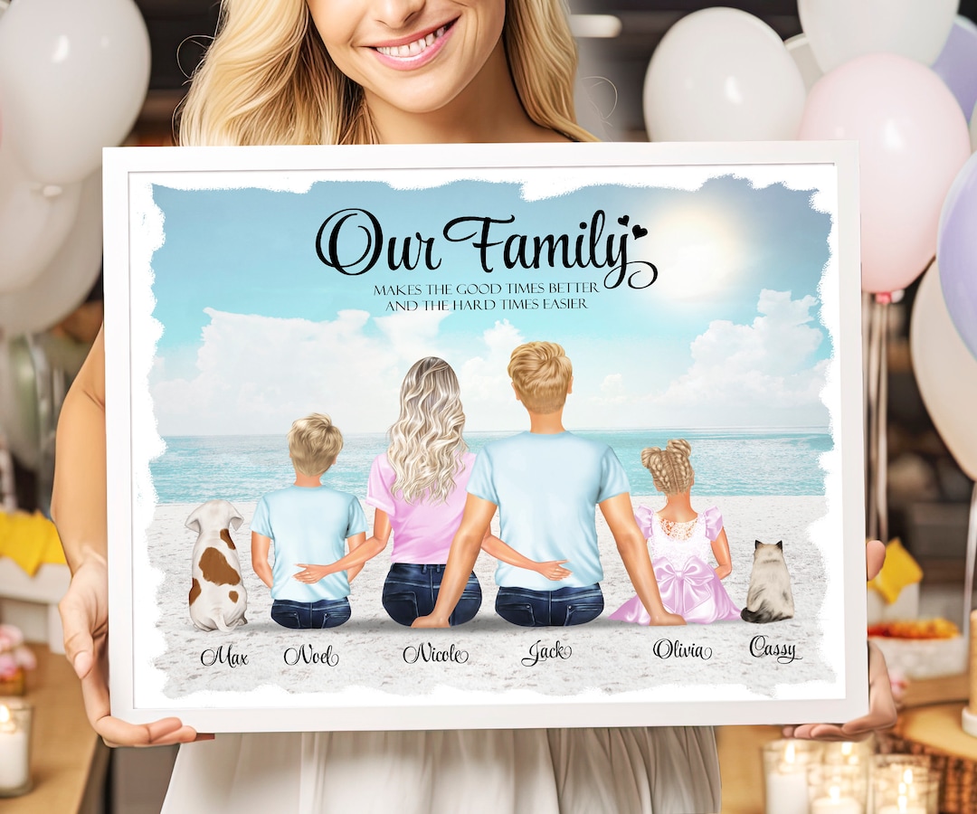 Personalized Family Portrait Custom Family Gift New Home Gift Family ...