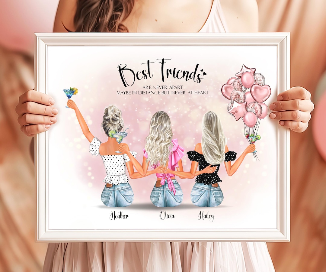 3 Best Friends Gift Christmas Personalized Gift for Her 3 Friends Gifts ...