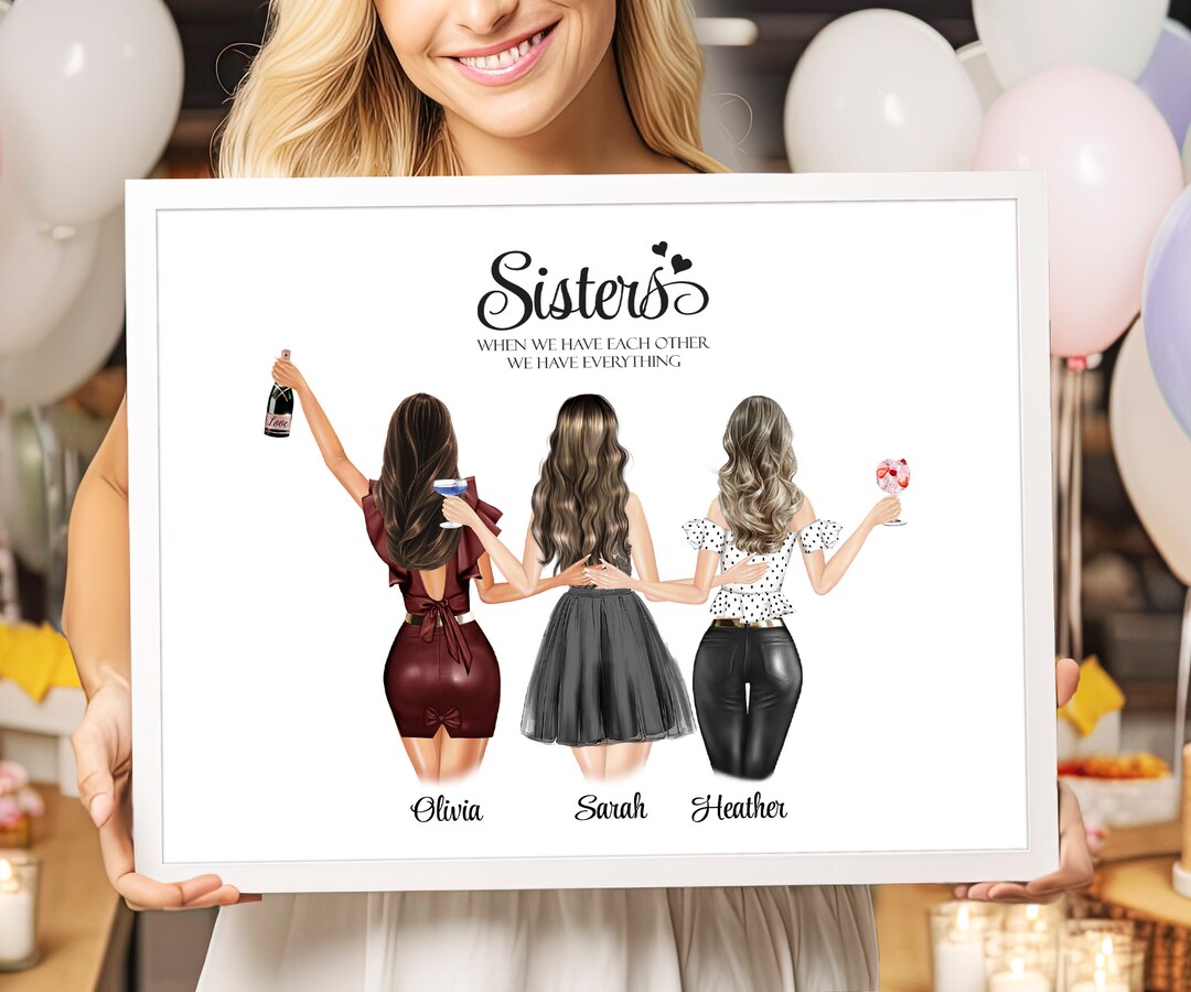 3 Sisters Gift for Three Sisters Gift Birthday Gift for 3 Sisters Gift ...