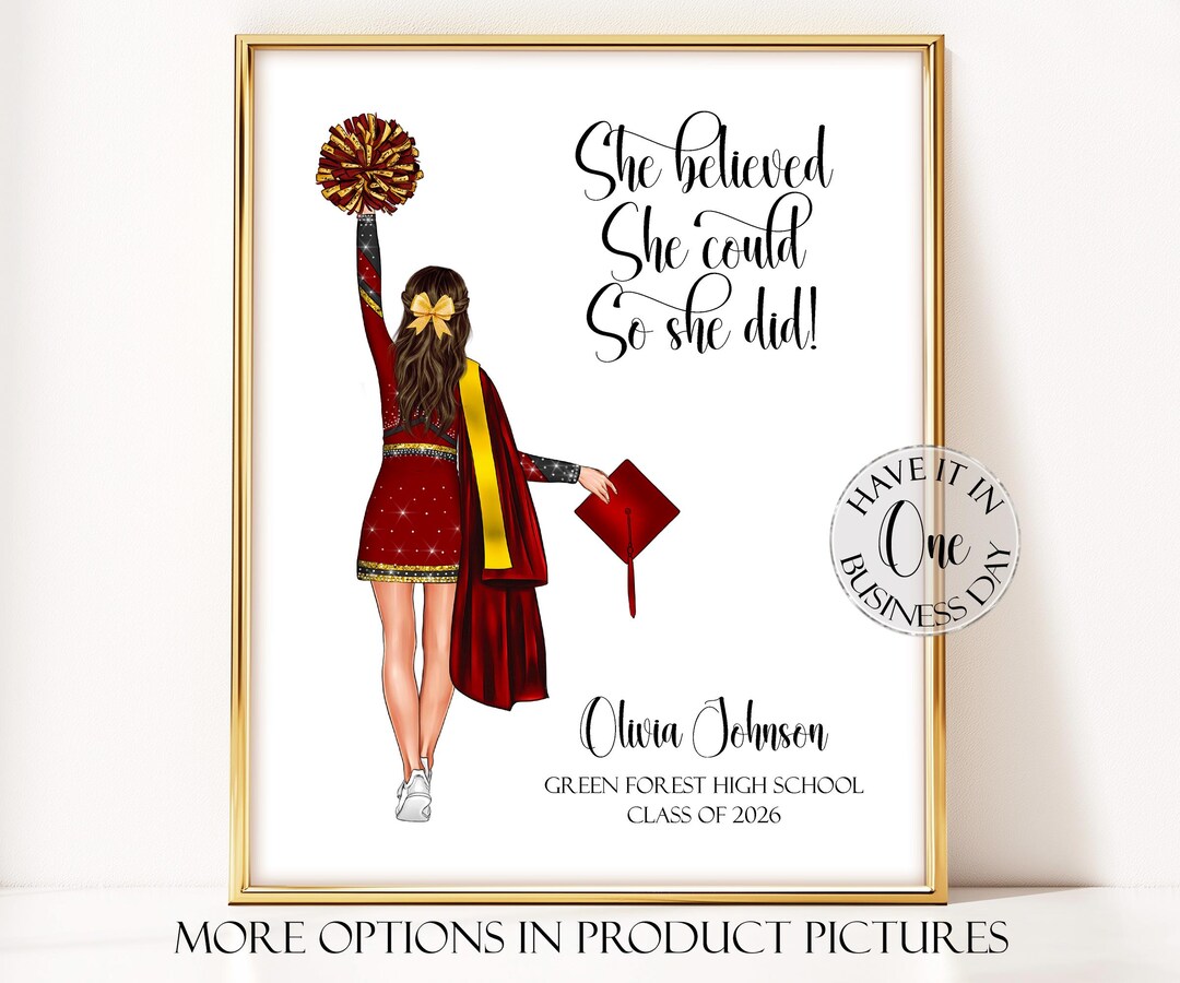 Cheerleader Graduation Gift Senior Cheer Gifts Personalized Cheer Team ...