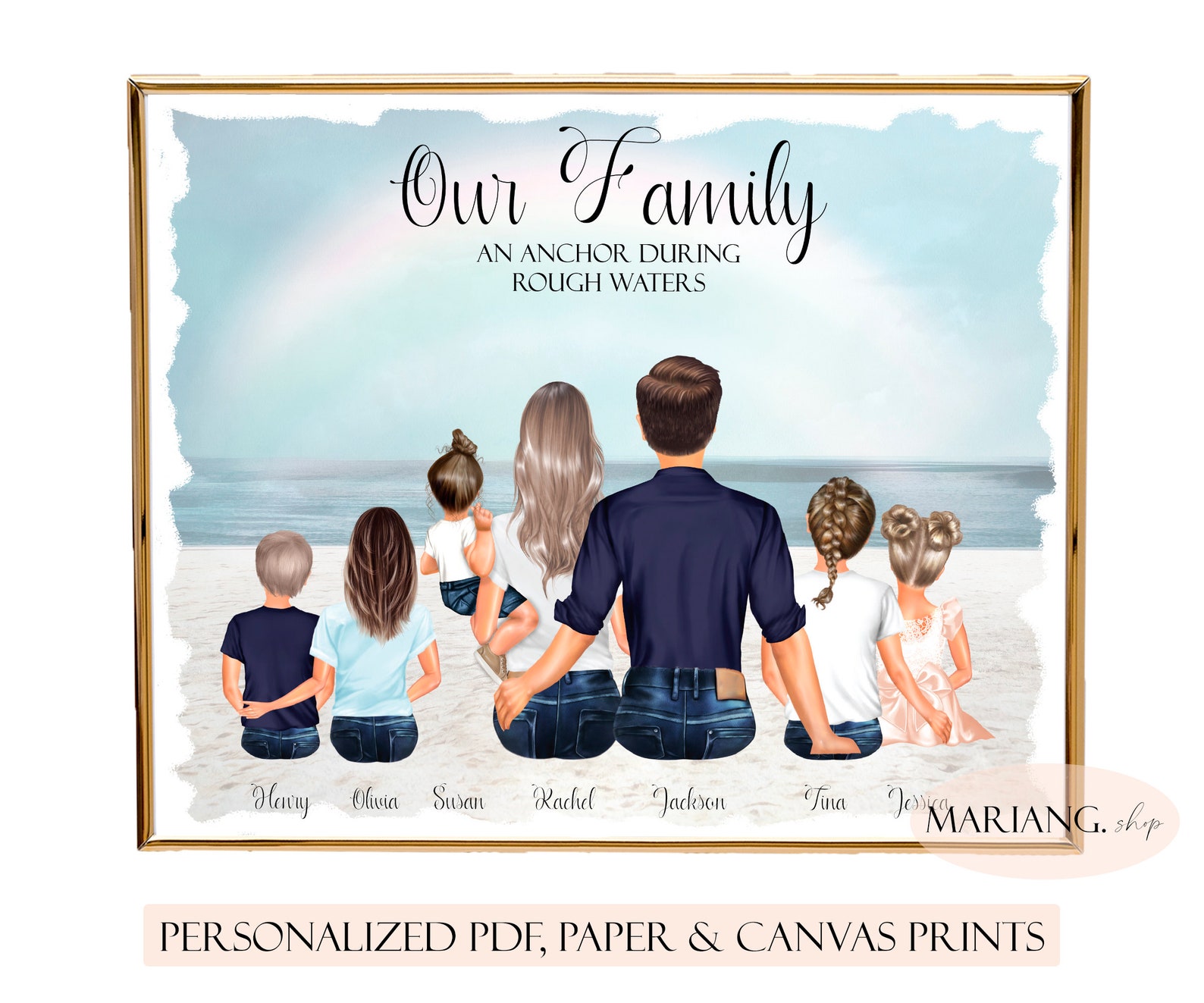 Personalized Family Gift Custom Family Portrait New Home Gift - Etsy