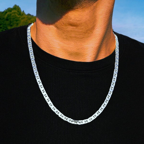 Sterling Silver Heavy Mariner Chain - Etsy