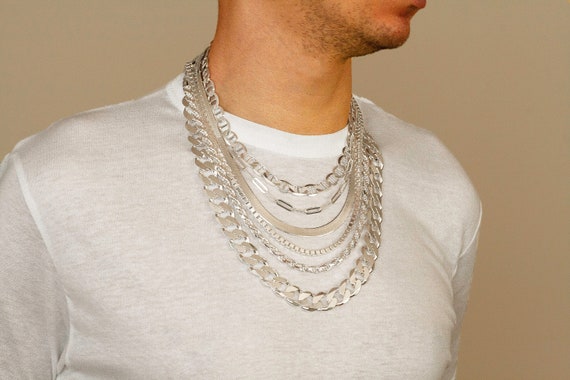 Thick Sterling Silver Chain Solid 925 Italian Silver 15mm - Etsy