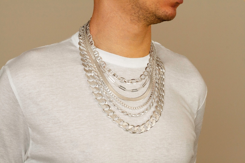 Thick Sterling Silver Chain Solid 925 Italian Silver 15mm - Etsy