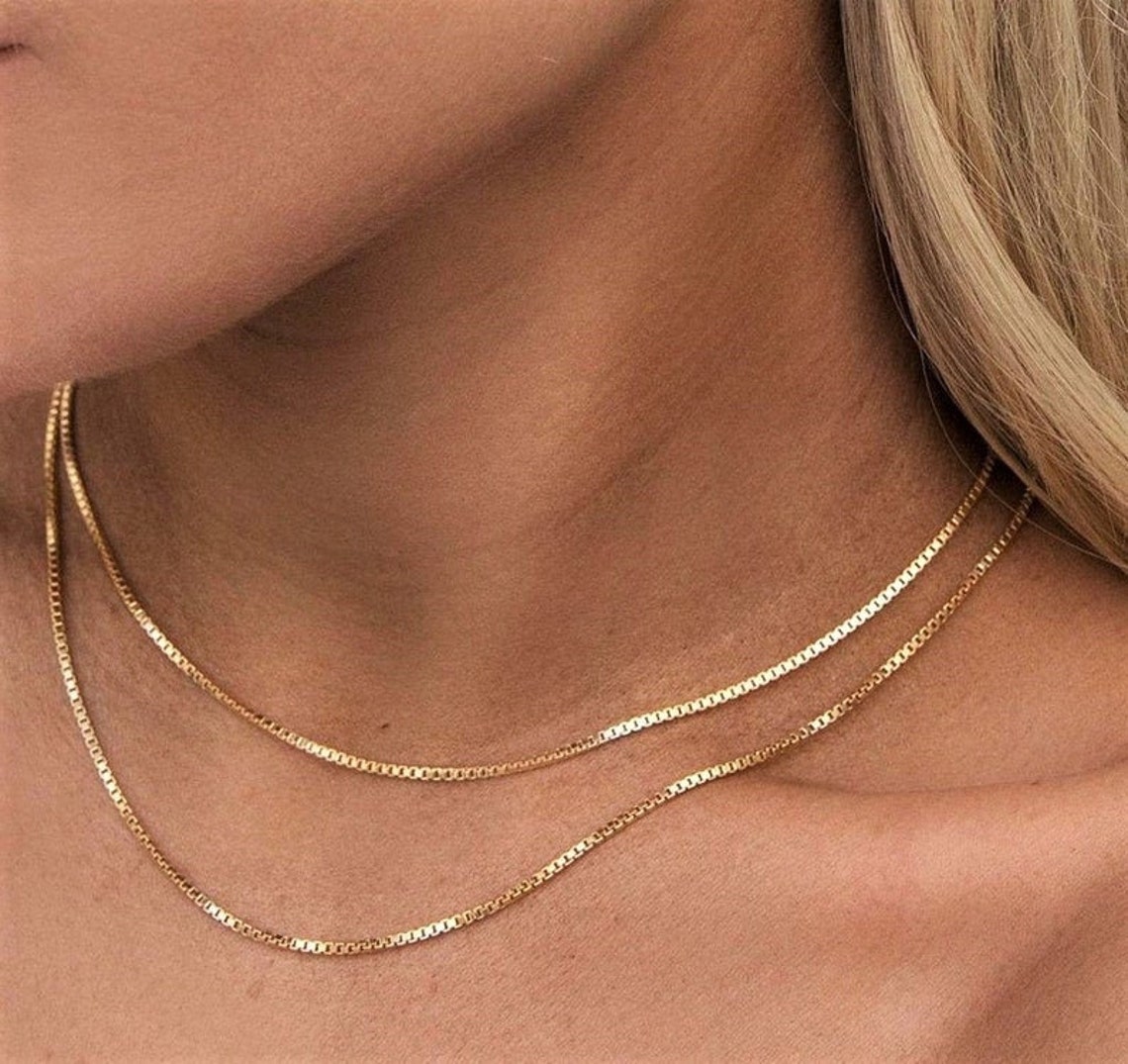 Gold BOX Chain Made in Italy High Quality 18K Gold Plated - Etsy