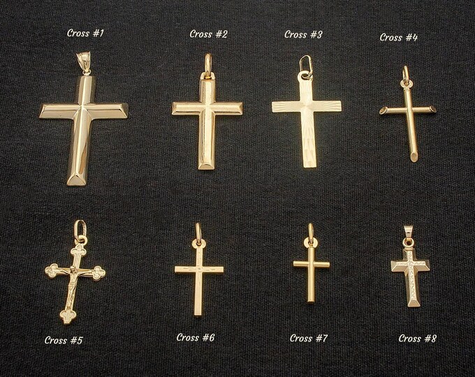 Real Gold Cross Pendant, 10K Gold Cross Pendant, Baptism Gift ...