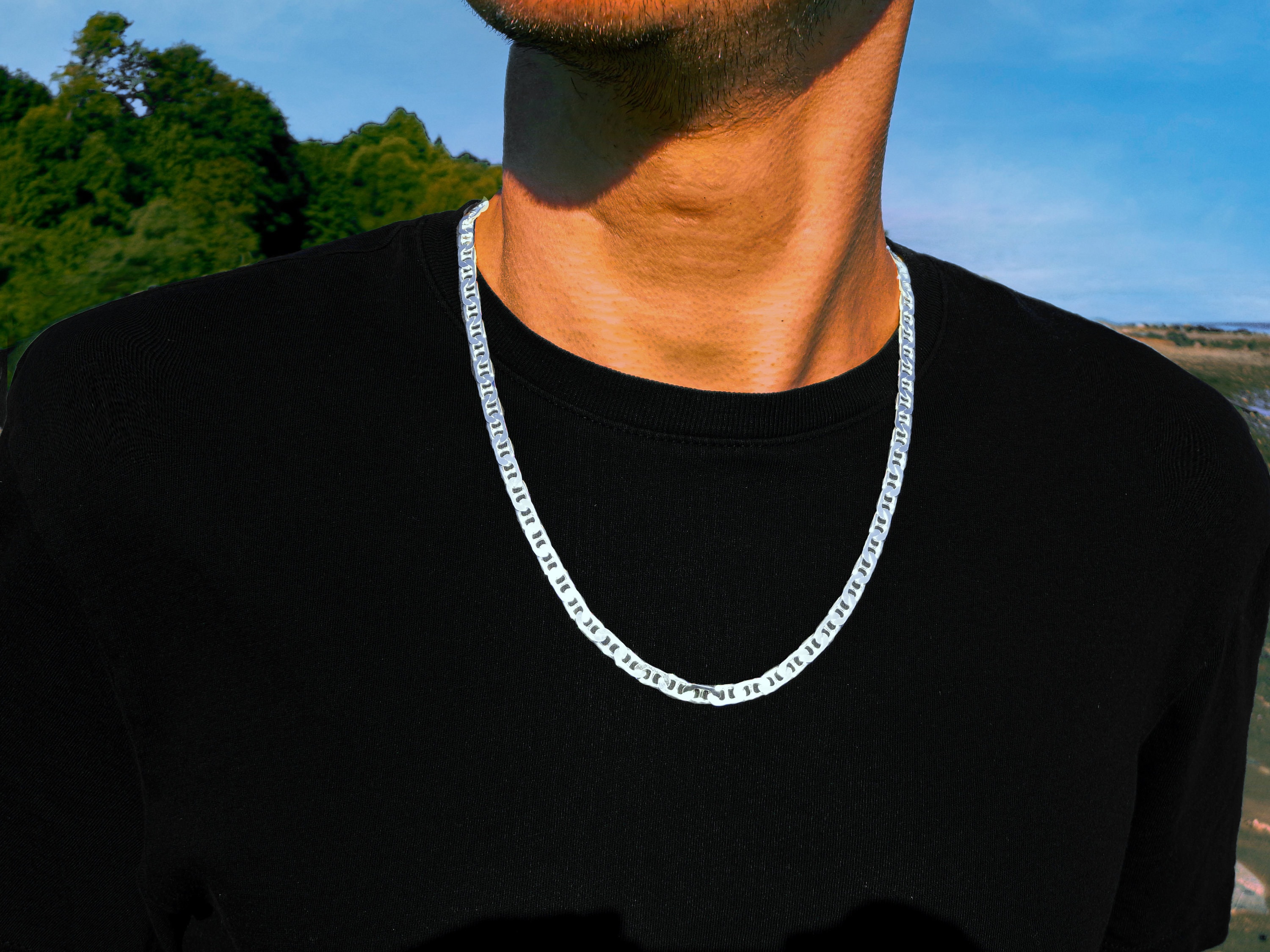 Thick Sterling Silver Chain Solid 925 Italian Silver 15mm - Etsy