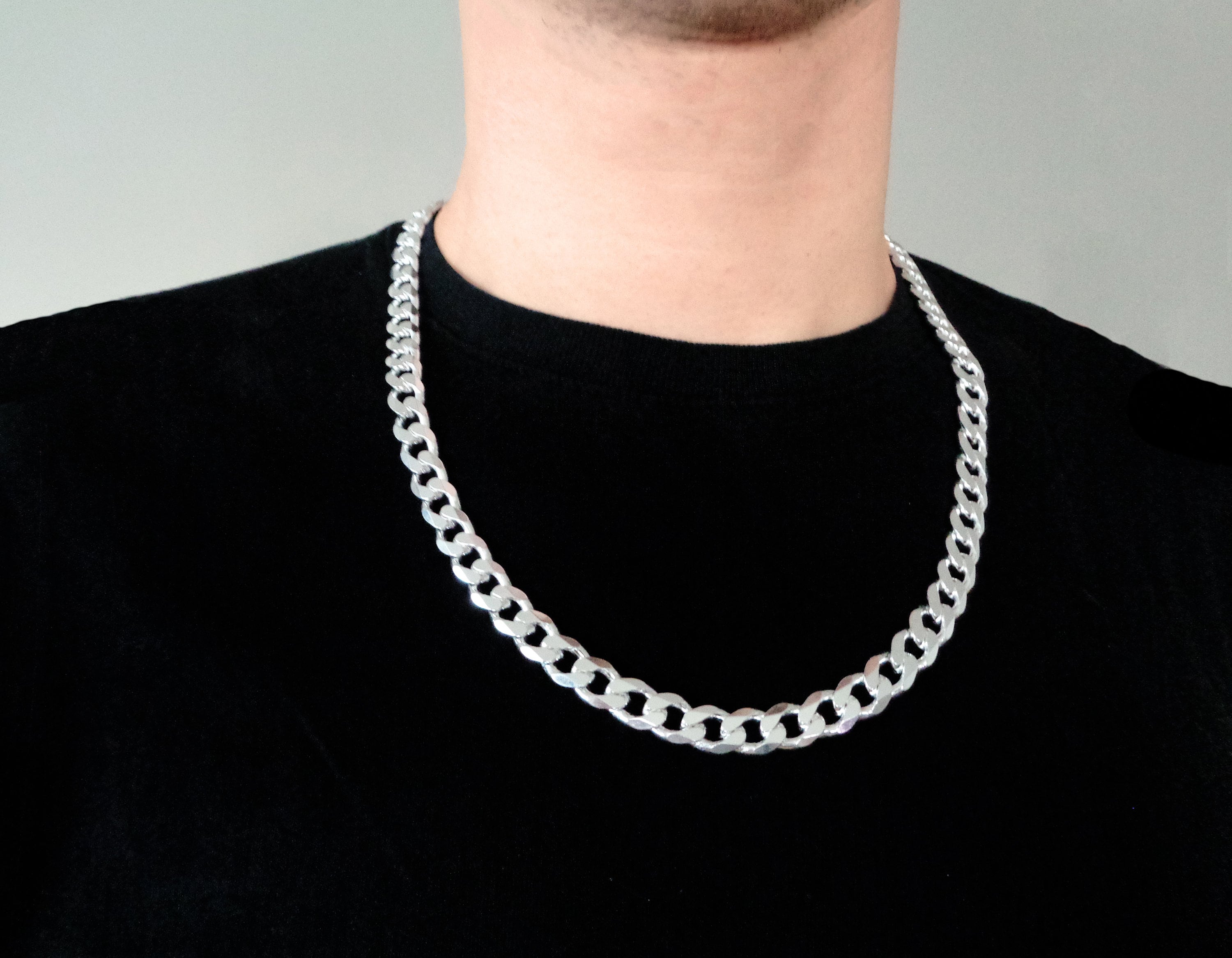 Thick Sterling Silver Chain Solid 925 Italian Silver 15mm - Etsy