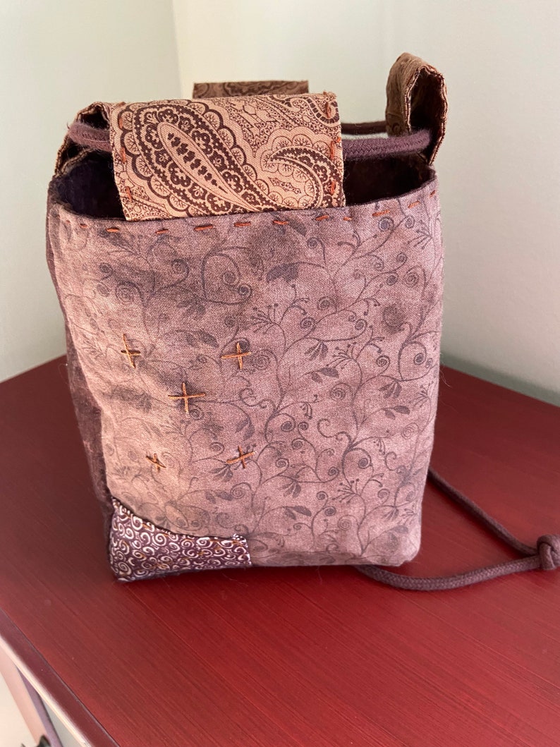 Hand Stitched Bucket Bag With Sashiko Style Stitching - Etsy