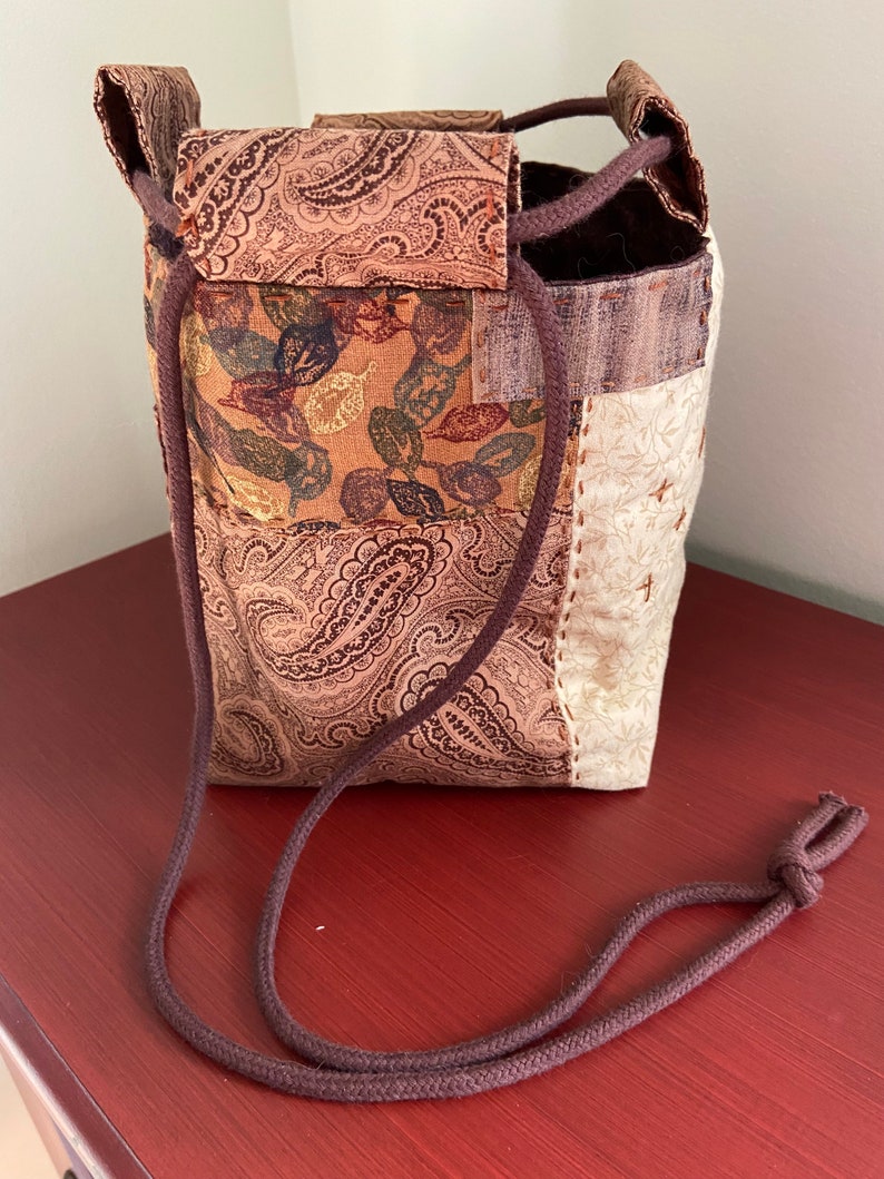 Hand Stitched Bucket Bag With Sashiko Style Stitching - Etsy