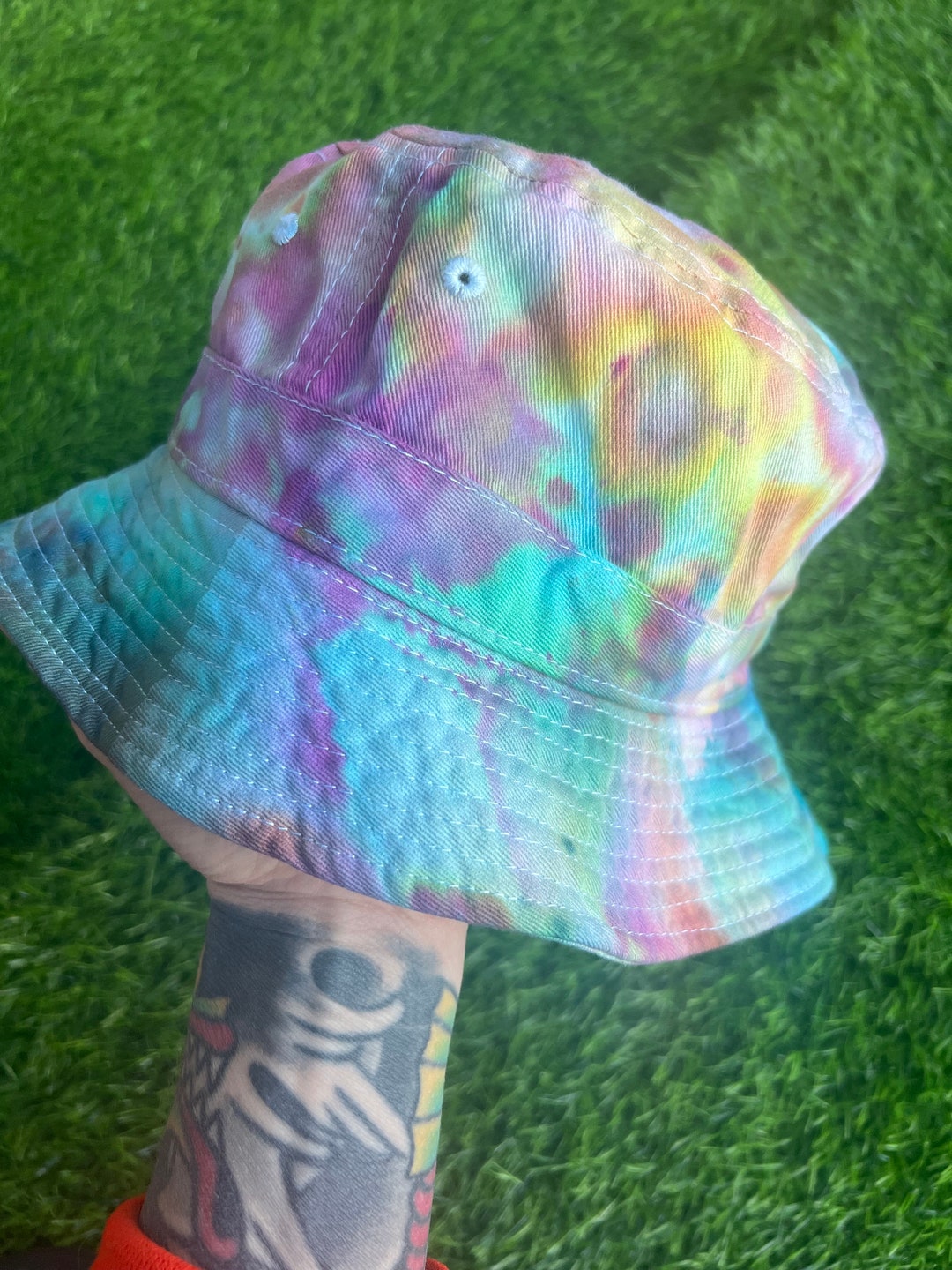 Colorful Dyed Bucket Hats, Unique, One of a Kind, Bucket Hat, Summer ...