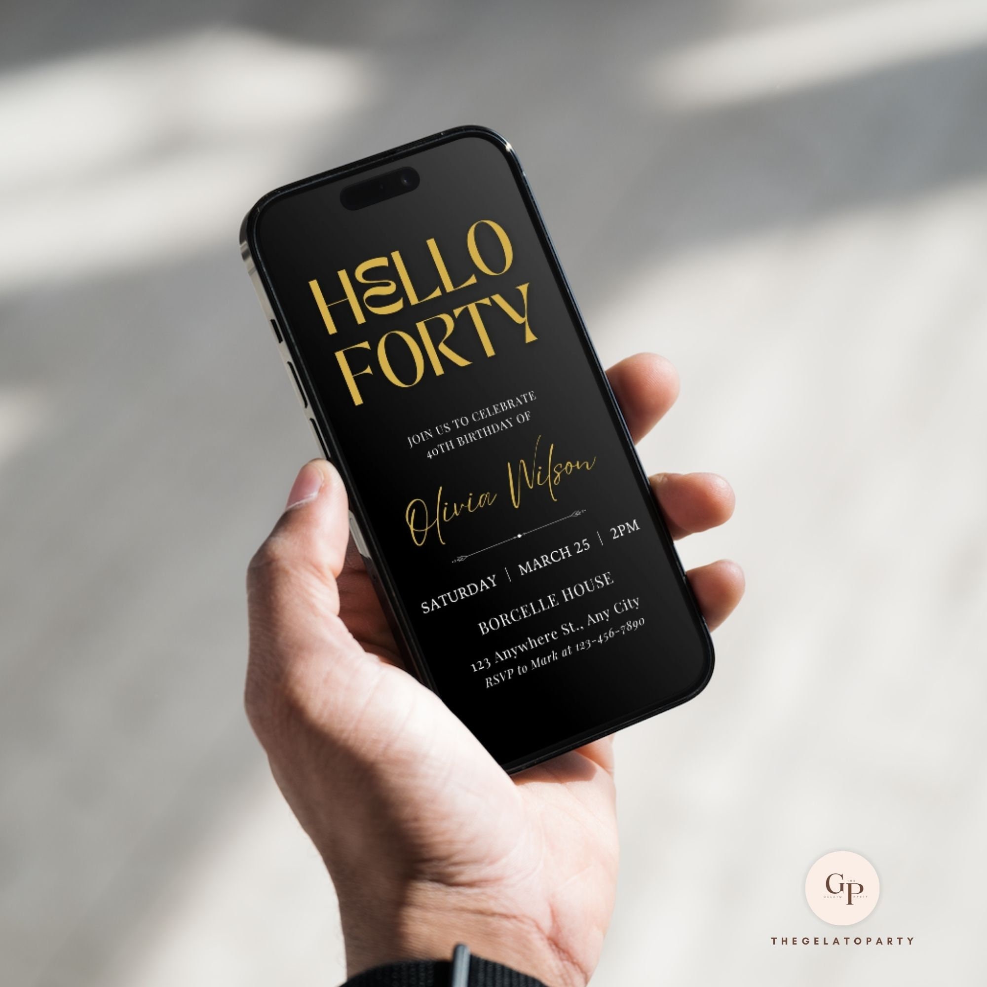 EDITABLE Hello Forty 40th Birthday Party Invitation Birthday Invitation ...
