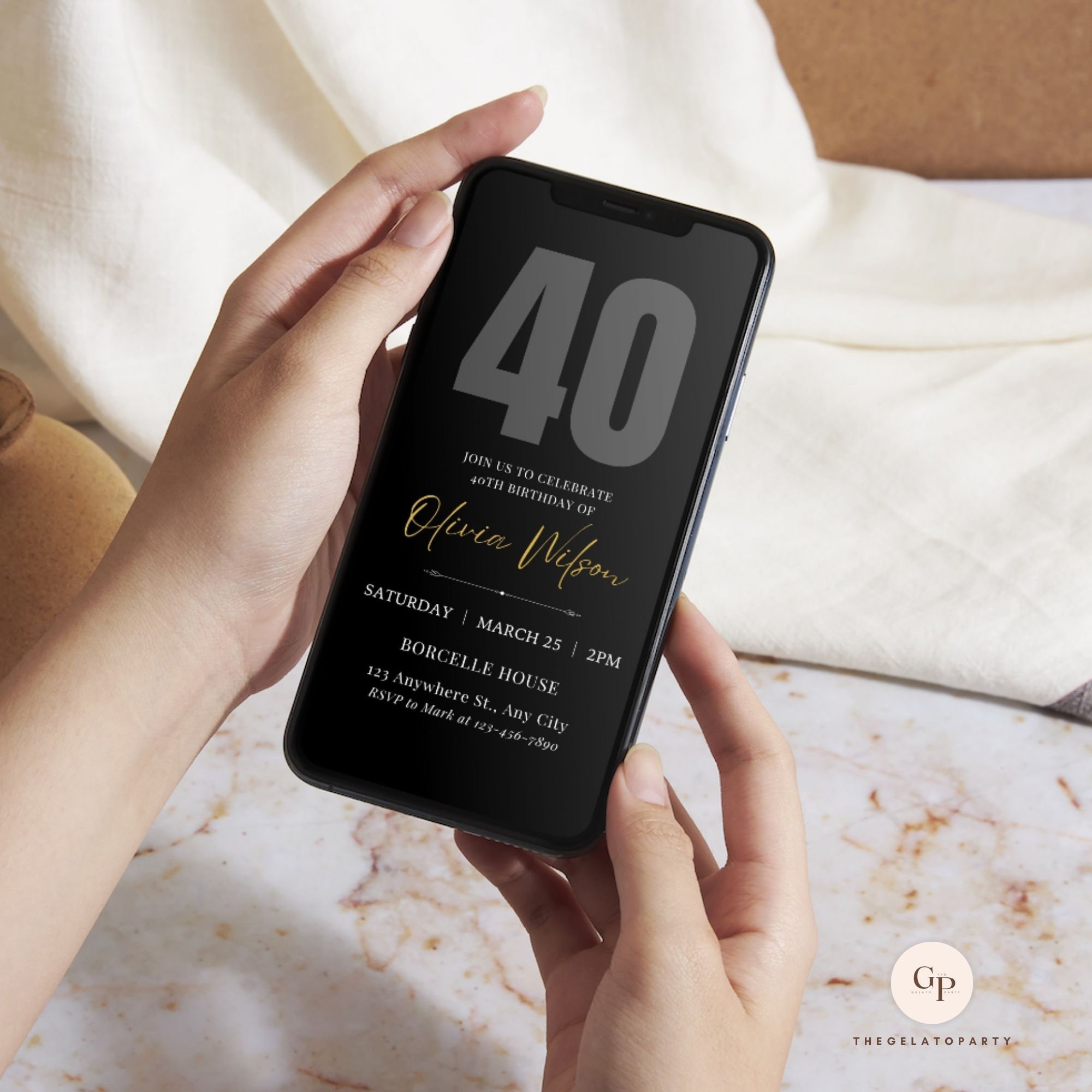 Editable 40th Birthday Party Invitation Birthday Invitation Animated ...