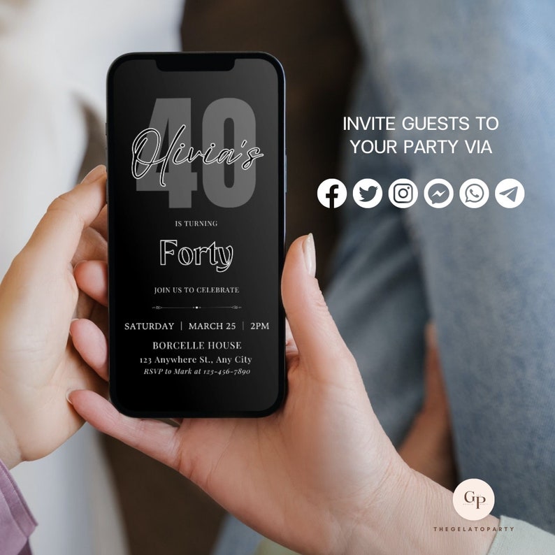 Editable 40th Birthday Party Invitation Birthday Invitation Animated ...