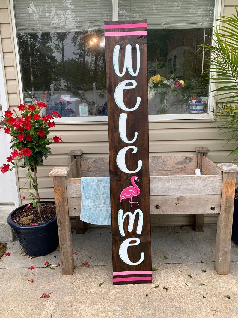 Flamingo Welcome Sign | Etsy