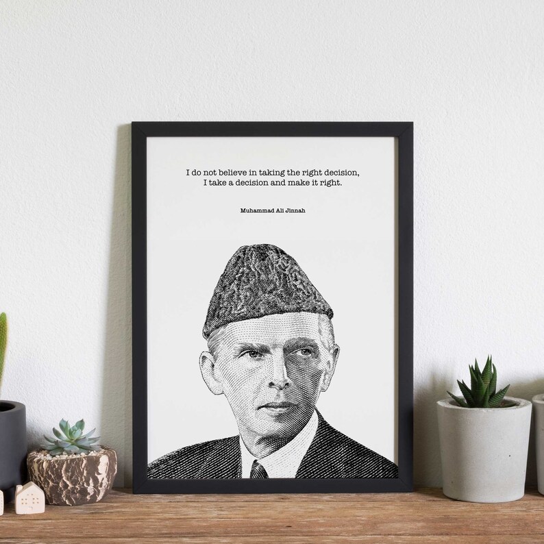 Quaid E Azam Quote, Muhammad Ali Jinnah Illustration, Father of Nation ...