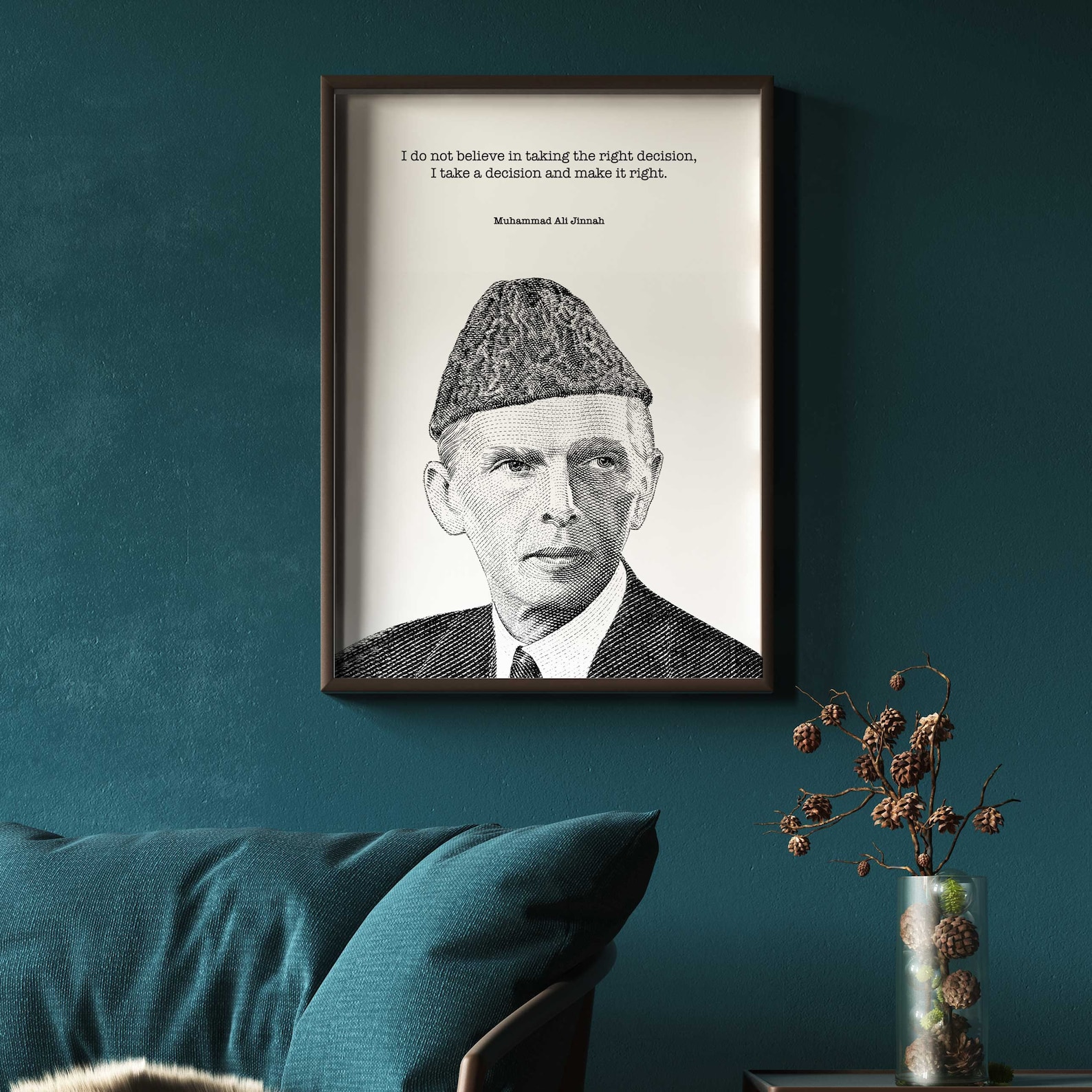 Quaid E Azam Quote, Muhammad Ali Jinnah Illustration, Father of Nation ...