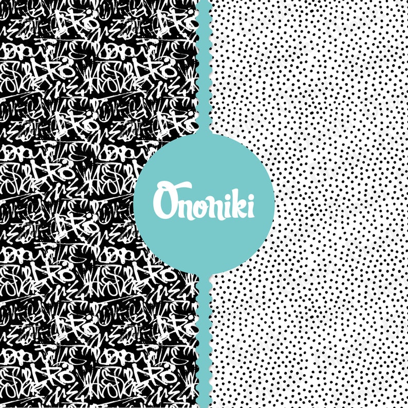 Black and White Seamless Digital Papers, Abstract Geometric Patterns in ...