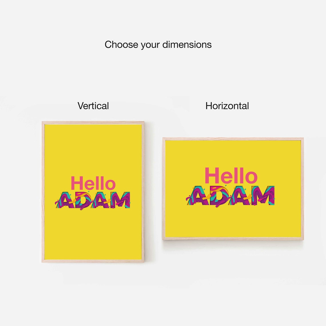 Custom Name Print, Bold Colourful Name Poster, Wall Art, Home Decor ...