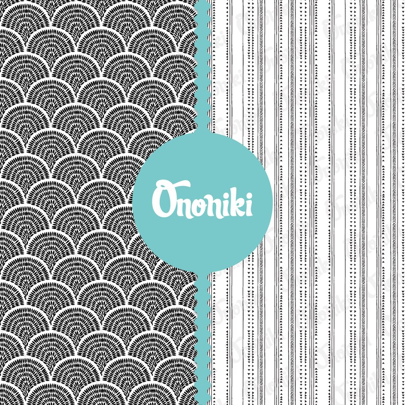 Black and White Seamless Digital Papers, Abstract Geometric Patterns in ...