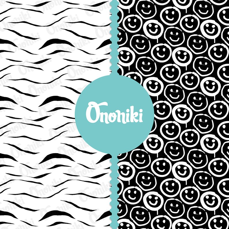Black and White Seamless Digital Papers, Abstract Geometric Patterns in ...
